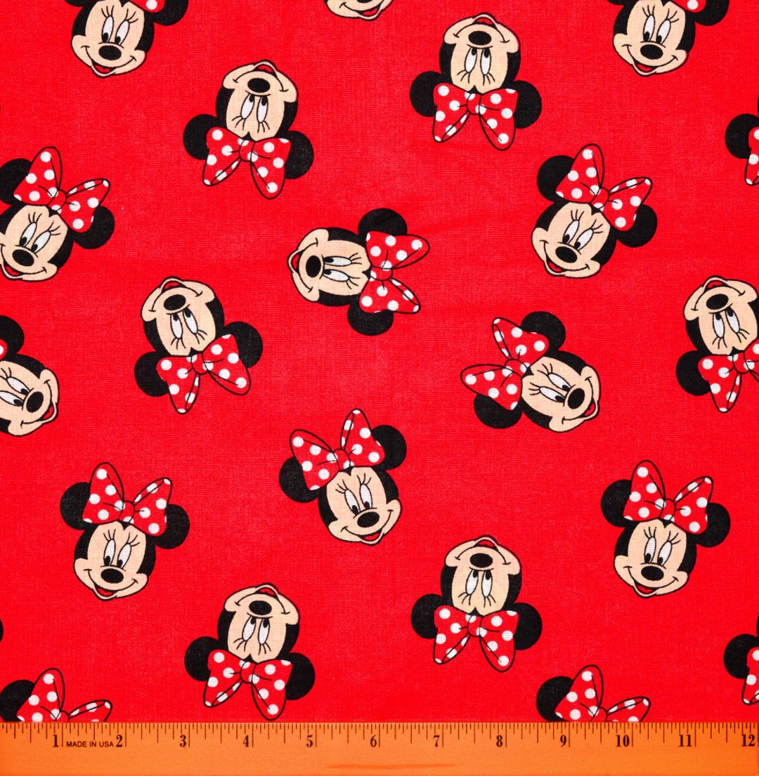 Sale MINNIE MOUSE FABRIC Sold by the Half Yard Continuous Cut 100% ...