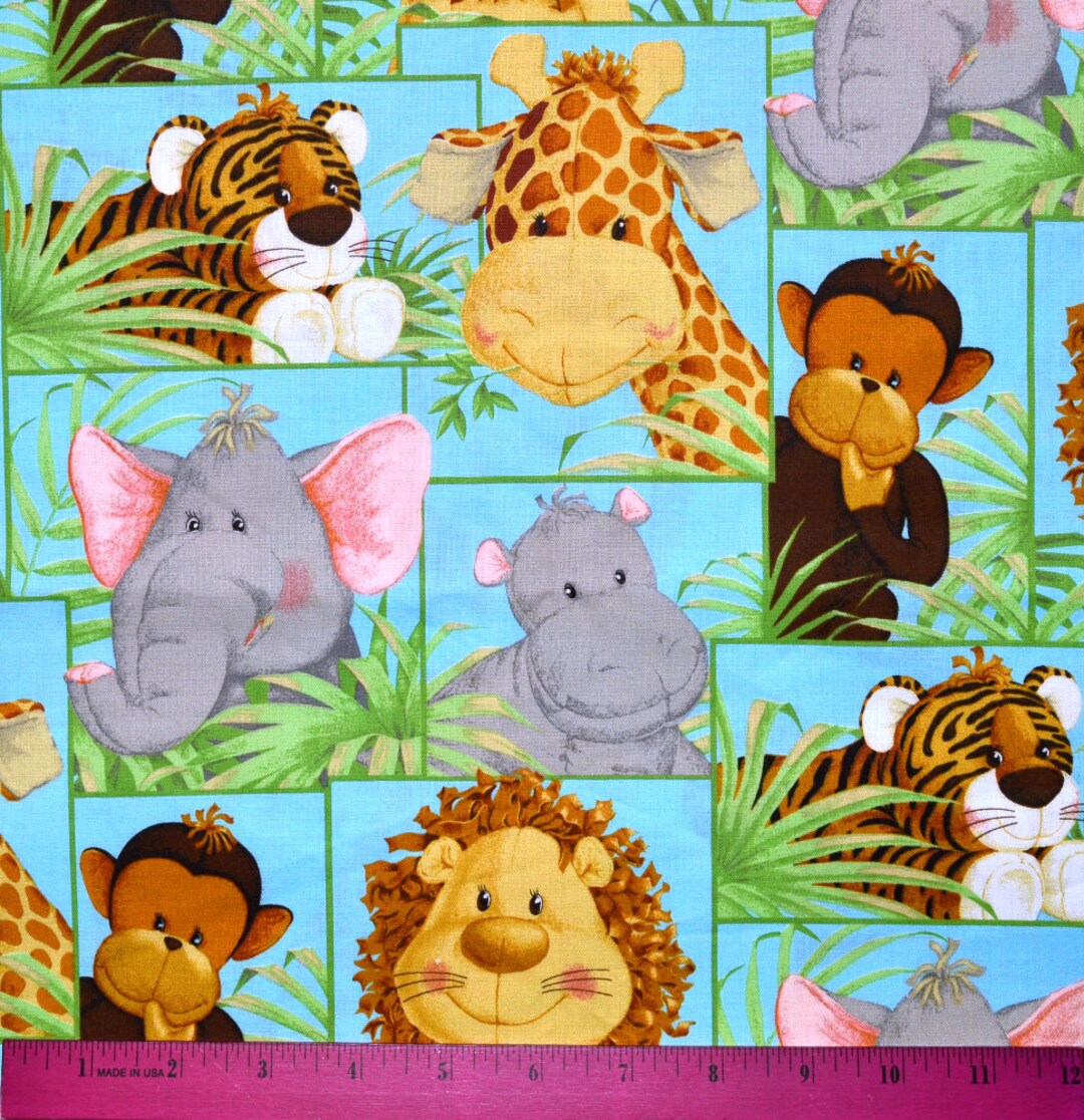 JUNGLE BABIES FABRIC | Sold by the Half Yard! | Continuous Cut! | 100% ...