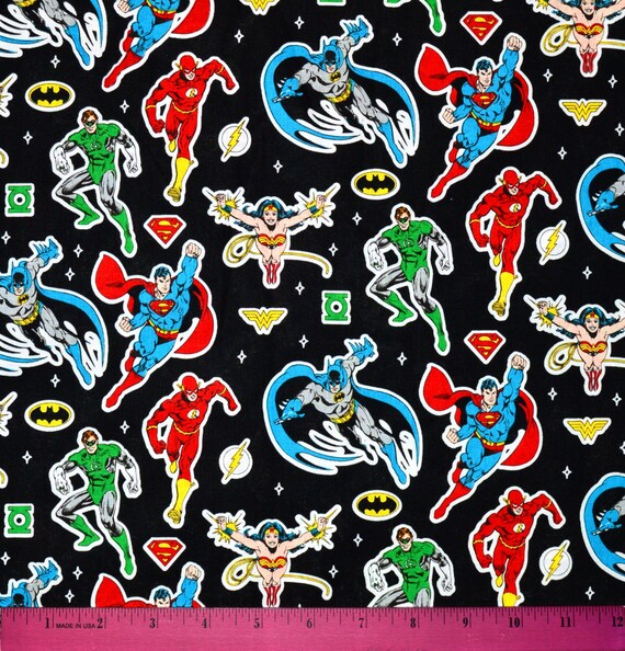 DC COMICS FABRIC Sold By The Half Yard For Sewing | Etsy