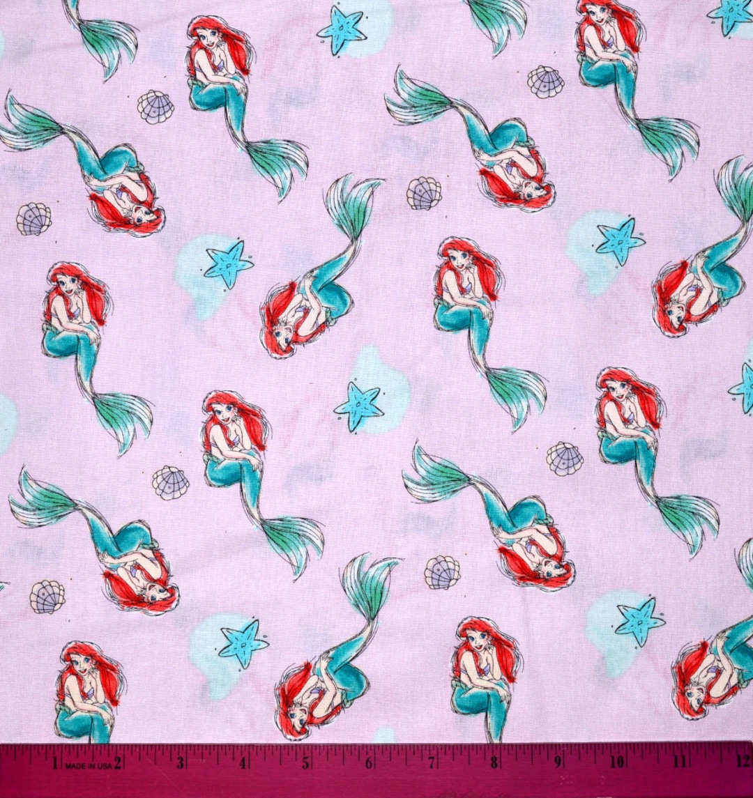 Sale LITTLE MERMAID FABRIC Sold by the Half Yard Continuous Cut 100% ...