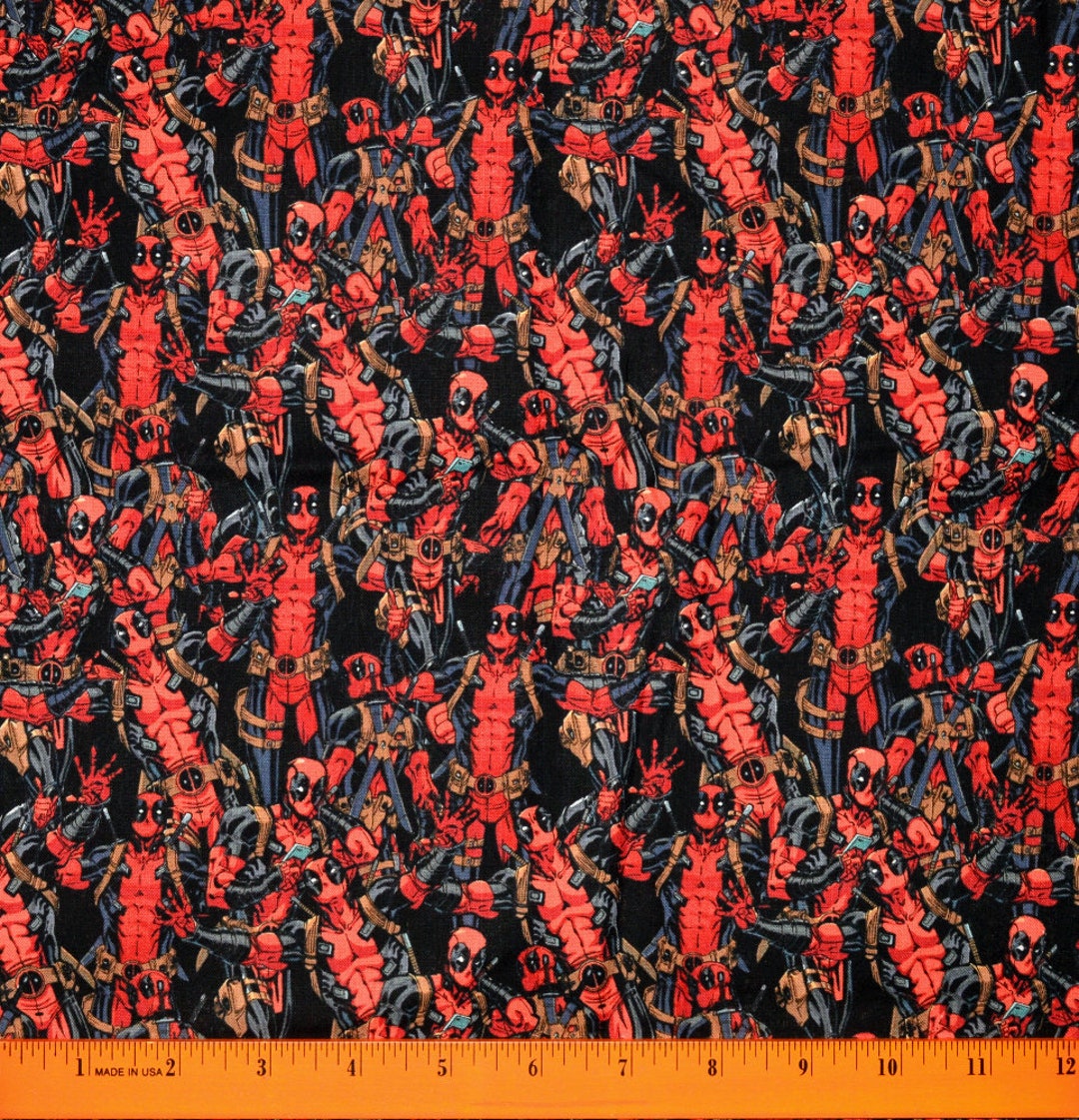 DEADPOOL FABRIC Sold by the Half Yard Continuous Cut 100% Quilting ...