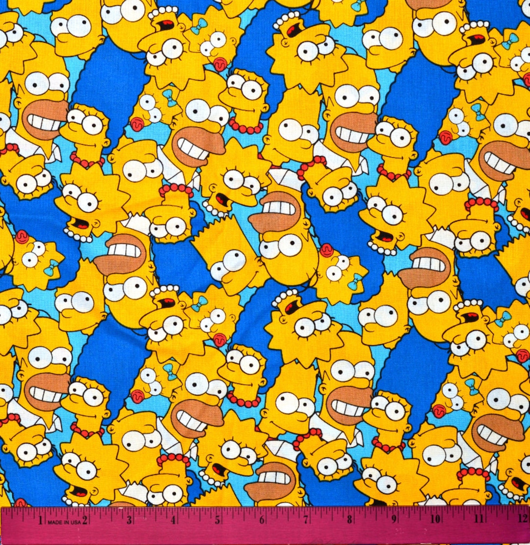 THE SIMPSONS FABRIC Sold by the Half Yard Continuous Cut 100% Quilting ...