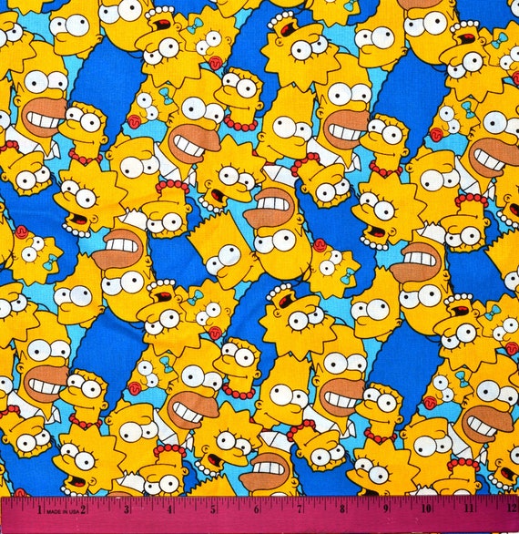 THE SIMPSONS FABRIC Sold by the Half Yard for Sewing | Etsy