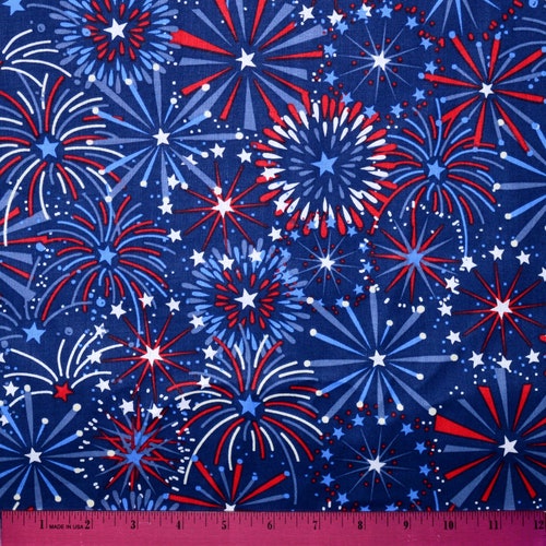 PATRIOTIC FIREWORKS FABRIC Sold by the Half Yard - Etsy