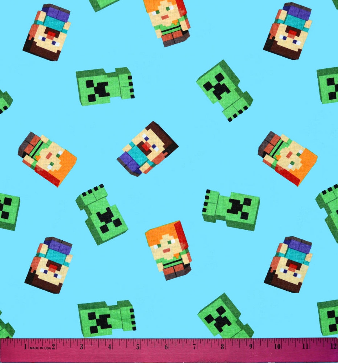 Sale MINECRAFT MOBS FABRIC Sold by the Half Yard Continuous Cut 100% ...