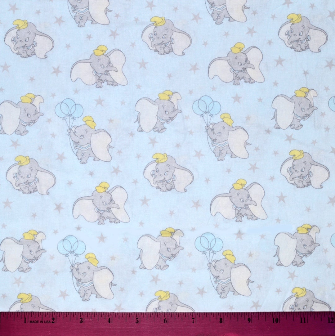 Sale DISNEY DUMBO FABRIC Sold by the Half Yard Continuous Cut 100% ...
