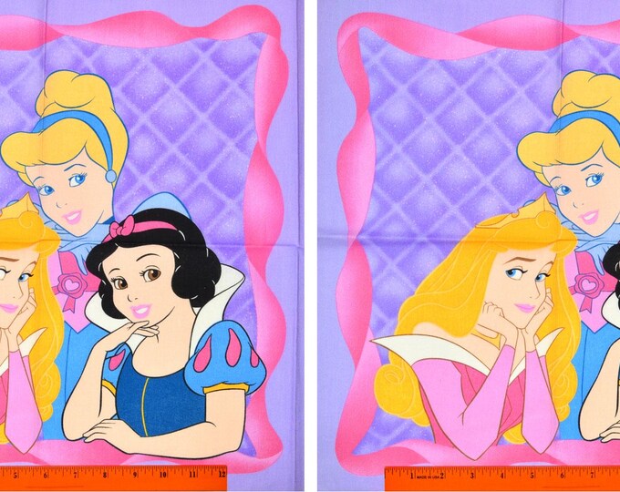 Sale!! DISNEY PRINCESS FABRIC Panel Squares | Rare Long Retired! | for ...