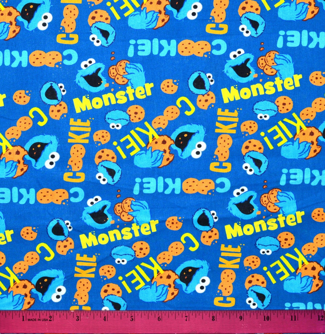 COOKIE MONSTER FABRIC Sold by the Half Yard Continuous Cut 100% ...