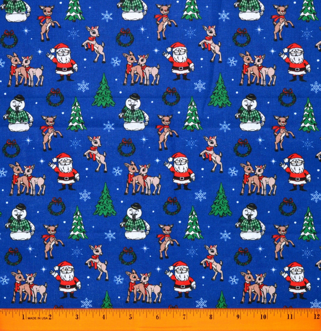 RUDOLPH the Red-nosed REINDEER FABRIC | Sold by the Half Yard ...