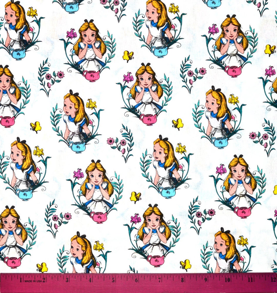 ALICE in WONDERLAND FABRIC | Sold by the Half Yard! | Continuous Cut ...