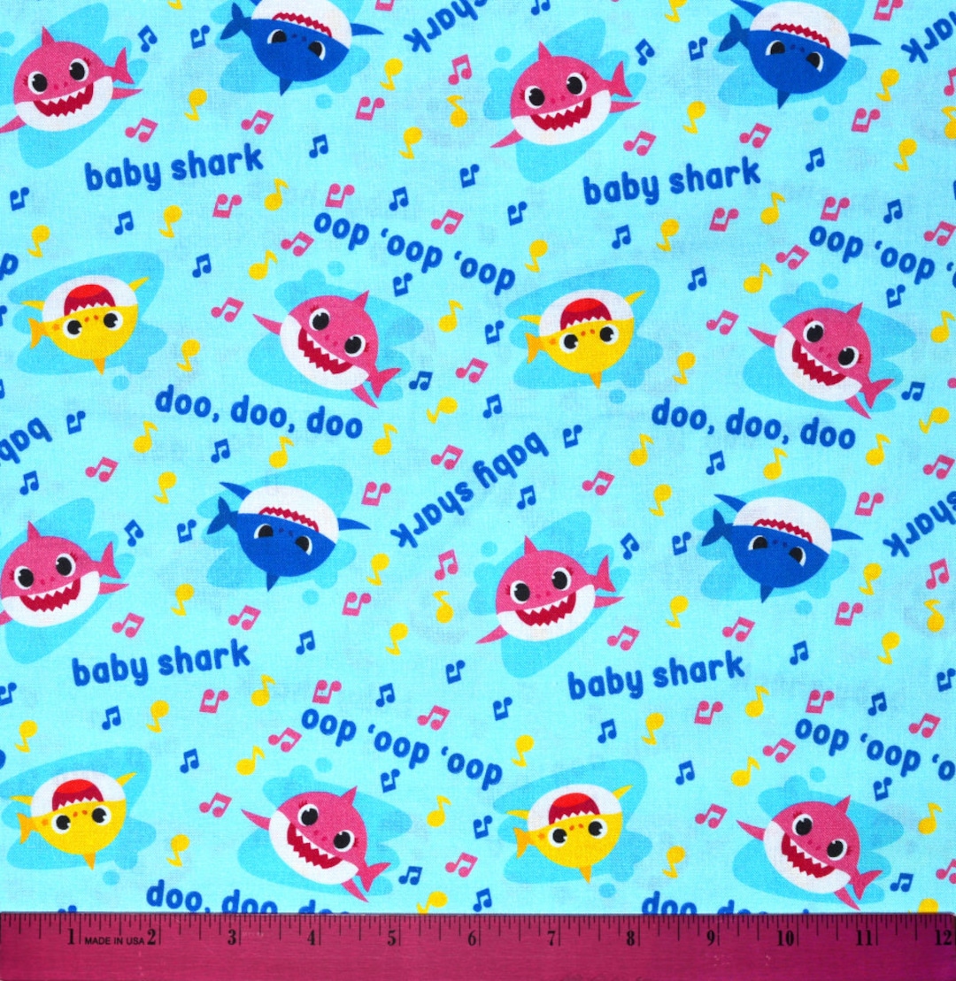 BABY SHARK FABRIC | Sold by the Half Yard! | Continuous Cut! | 100% ...
