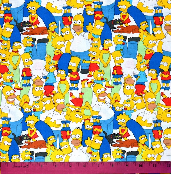 THE SIMPSONS FABRIC Sold by the Half Yard for Sewing | Etsy