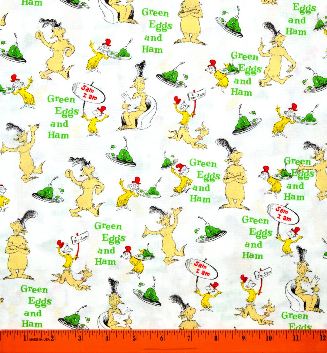GREEN EGGS and Ham FABRIC | Sold by the Half Yard! | Continuous Cut ...