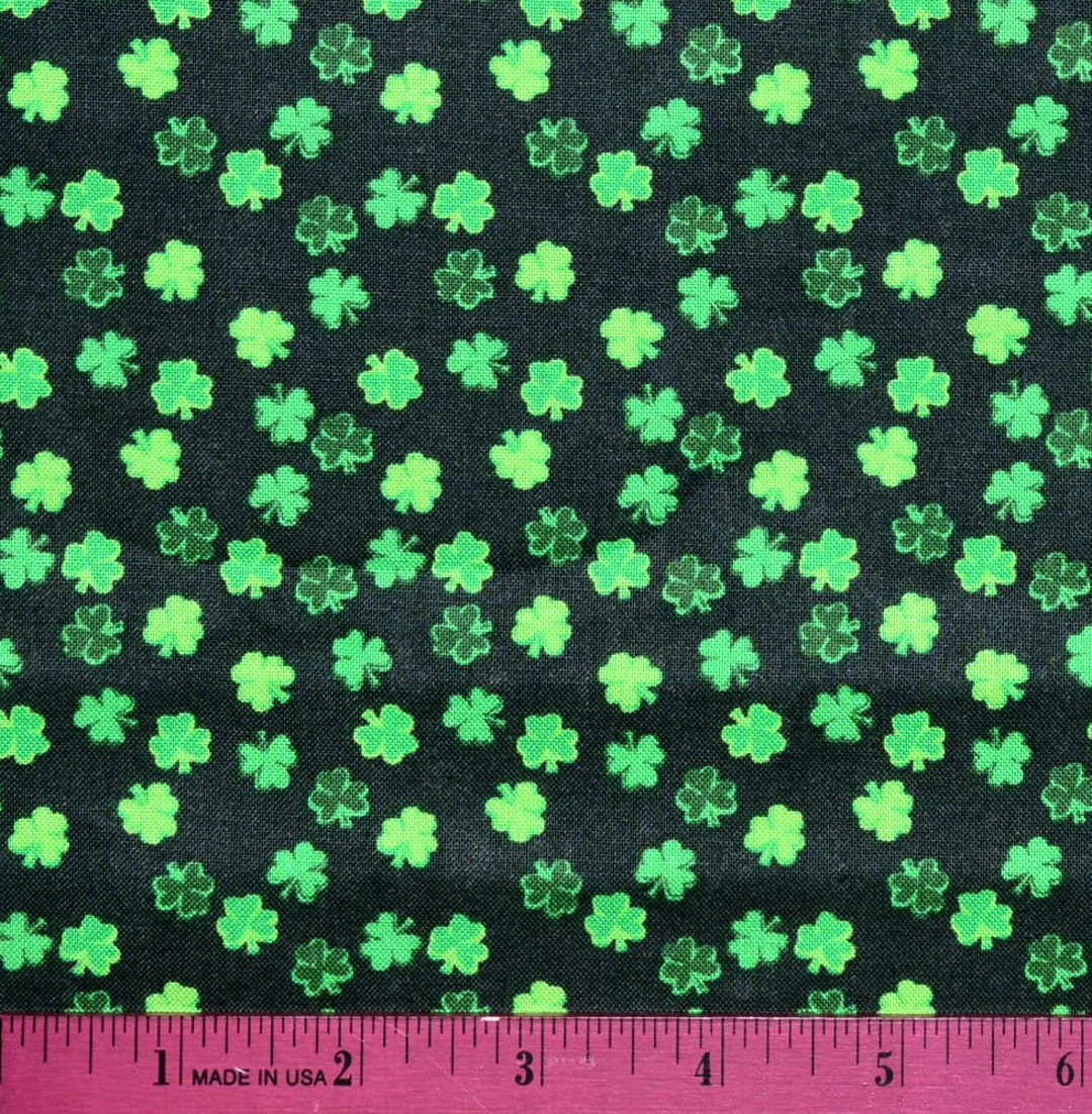 GREEN SHAMROCK FABRIC | Sold by the Half Yard! Continuous Cut! | 100% ...
