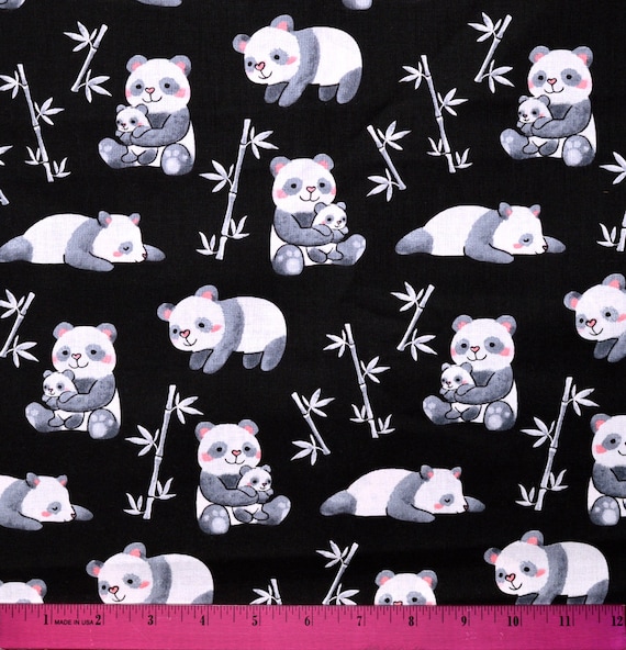 PANDA BEAR FABRIC Sold by the Half Yard for Sewing - Etsy