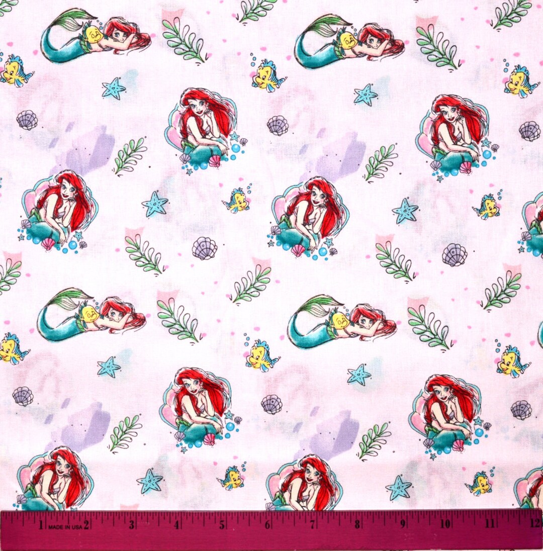 LITTLE MERMAID FABRIC | Sold by the Half Yard! | Continuous Cut! | 100% ...
