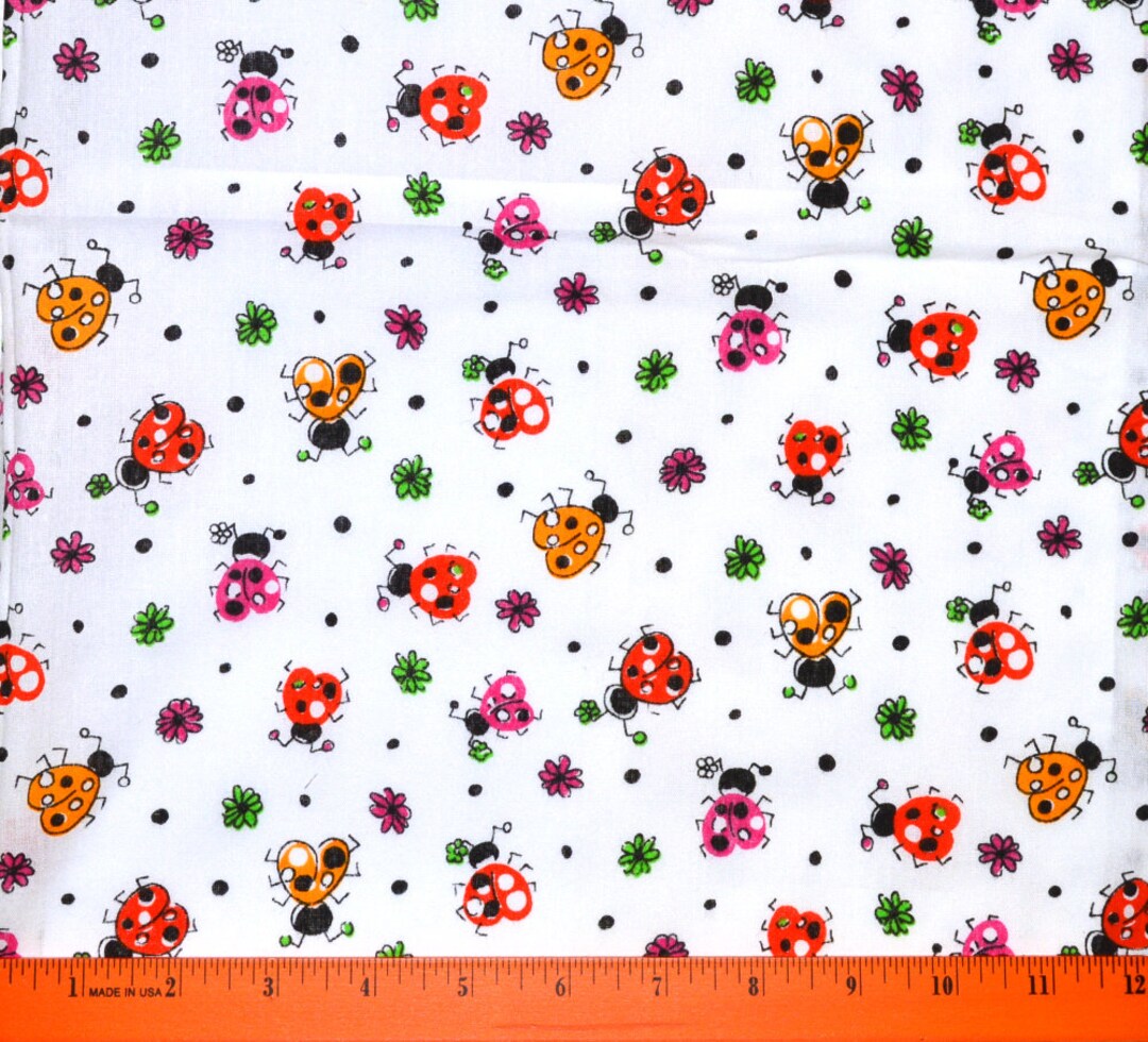 Sale!!! COLORFUL BUGS FABRIC | Sold by the Half Yard! Lighter Weight ...