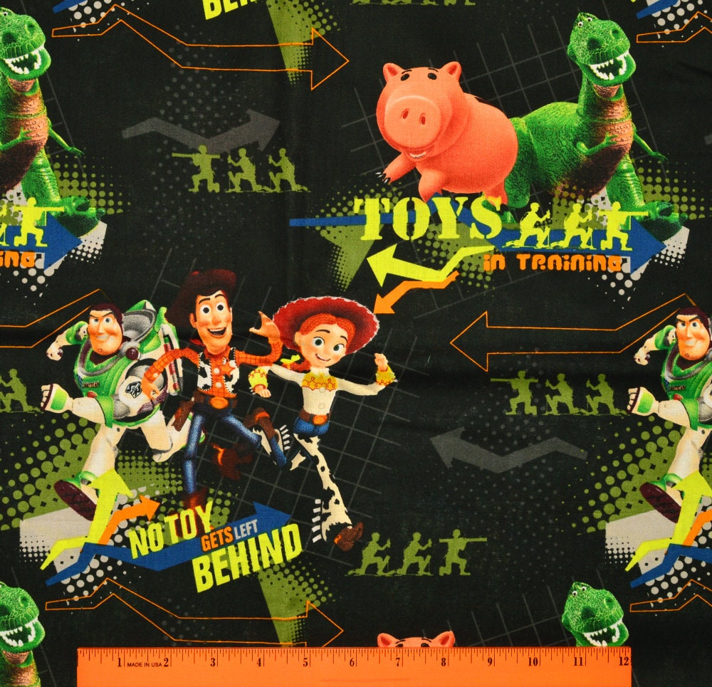 Materials Fabric By The Half Yard Little Green Man Cartoon Character ...