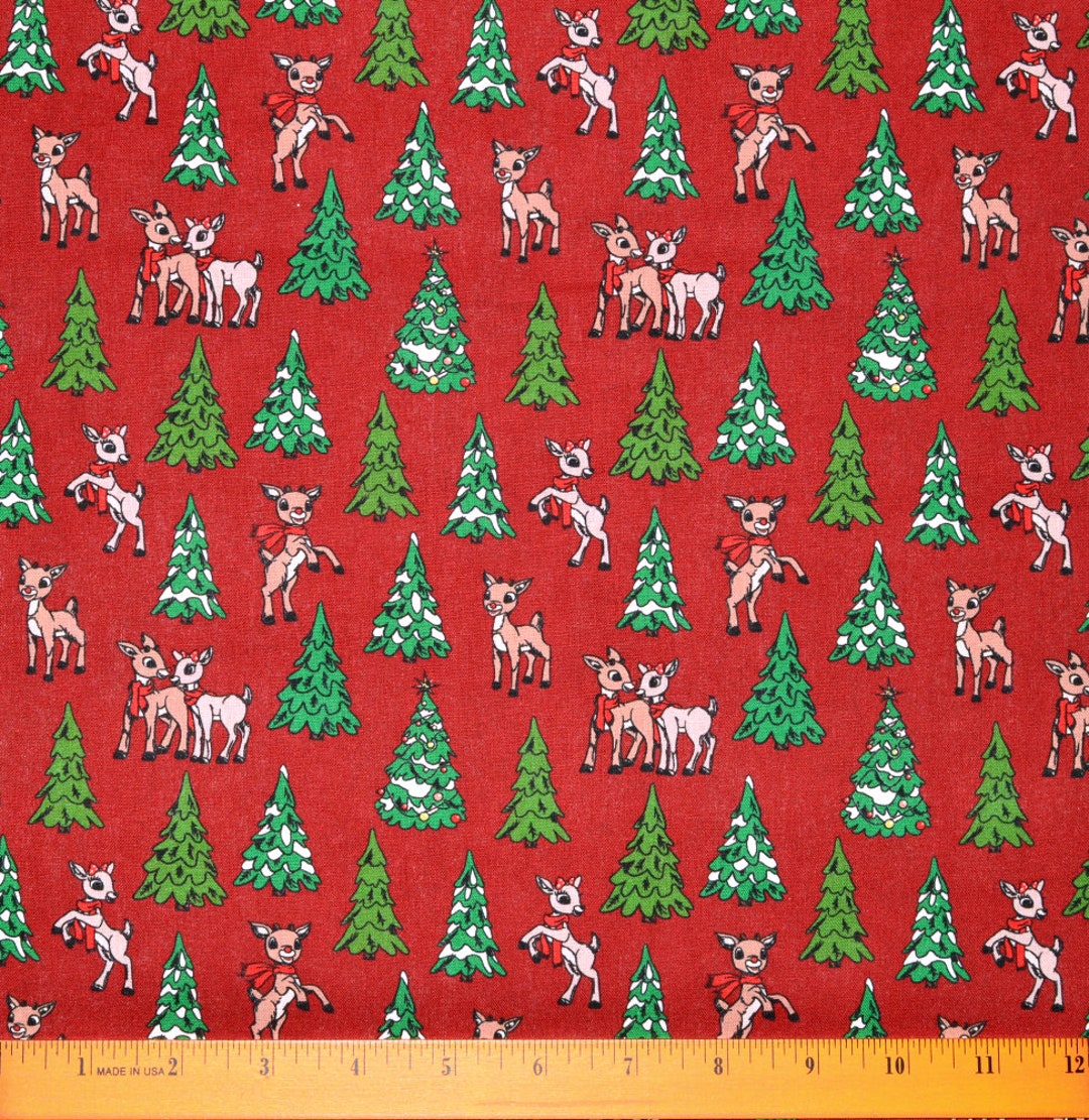 RUDOLPH the Red-nosed REINDEER FABRIC | Sold by the Half Yard ...