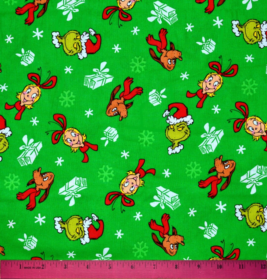 Dr. SEUSS GRINCH FABRIC | Sold by the Half Yard! | Continuous Cut ...