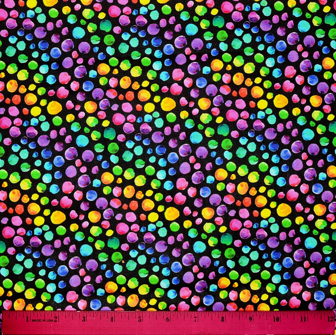 RAINBOW DOTS FABRIC | Sold by the Half Yard! Continuous Cut! | 100% ...