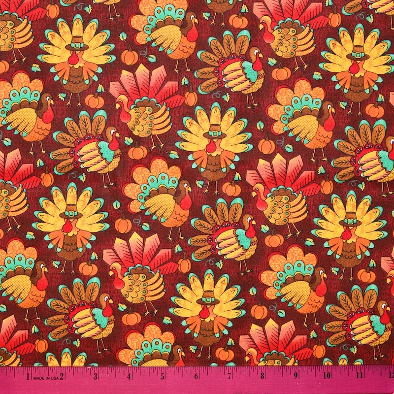 Thanksgiving Fabric - Etsy