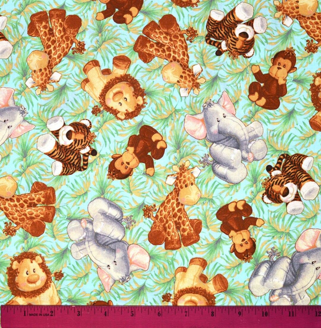 JUNGLE BABIES FABRIC | Sold by the Half Yard! | Continuous Cut! | 100% ...