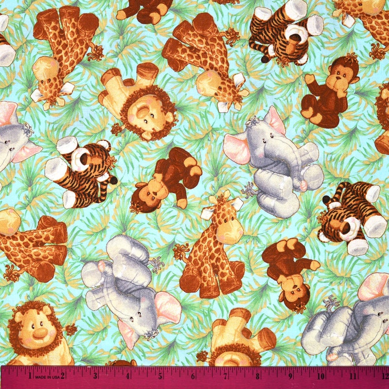 Girl Jungle Animal Fabric - Etsy
