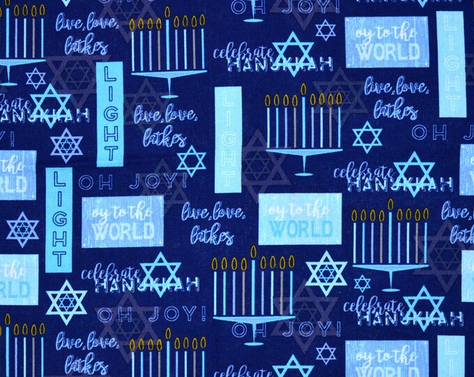 CHANUKAH HANUKKAH FABRIC | Sold by the Half Yard! | Continuous Cut ...
