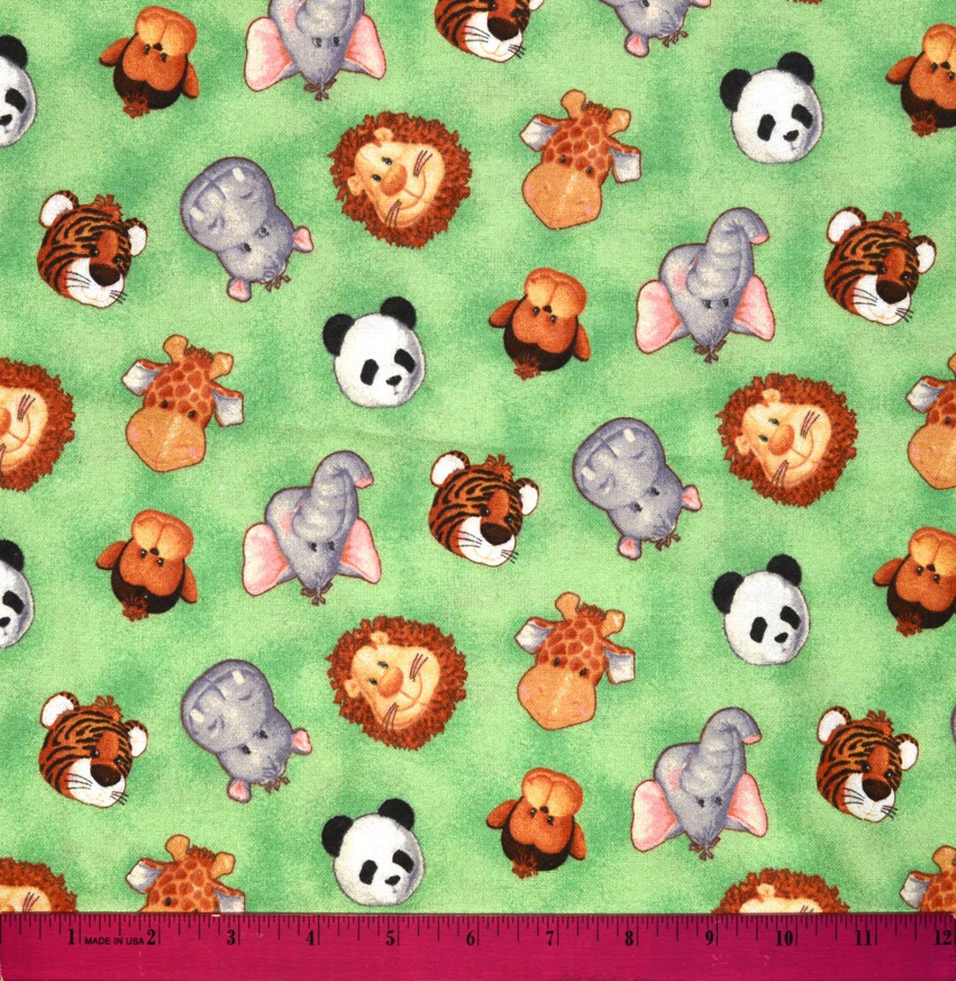 Flannel!! JUNGLE BABIES FABRIC | Sold by the Half Yard! Continuous Cut ...