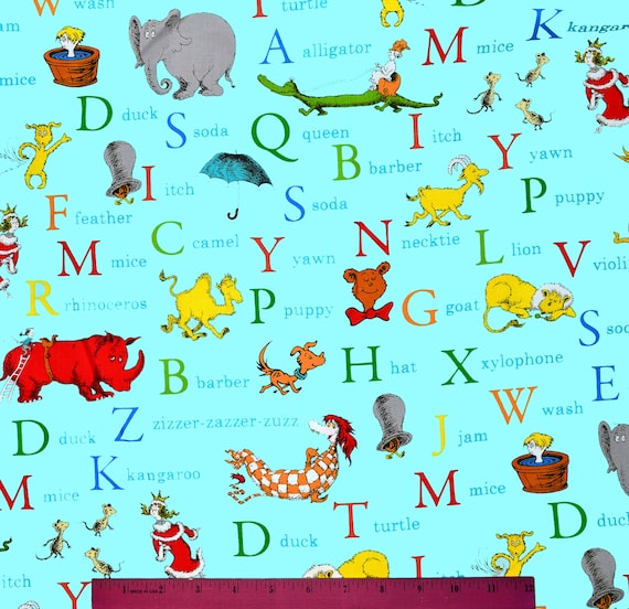 Dr. SEUSS ALPHABET FABRIC Sold by the Half Yard for - Etsy