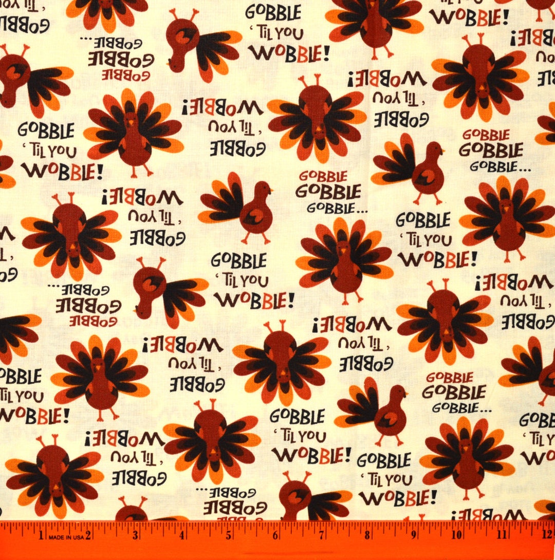 THANKSGIVING TURKEY FABRIC | Sold by the Half Yard! | Continuous Cut ...