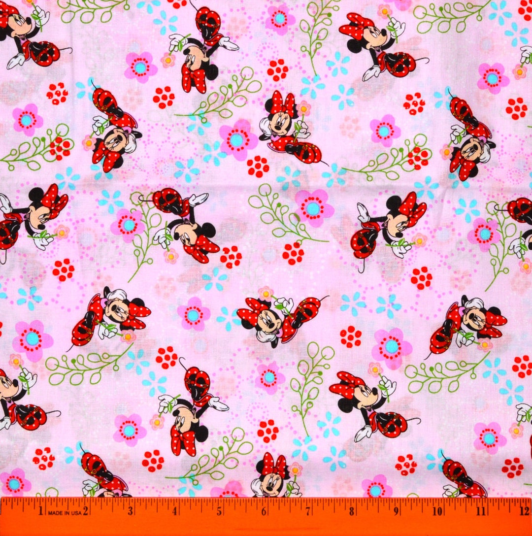 MINNIE MOUSE FABRIC Sold by the Half Yard for Sewing Quilting 100% ...