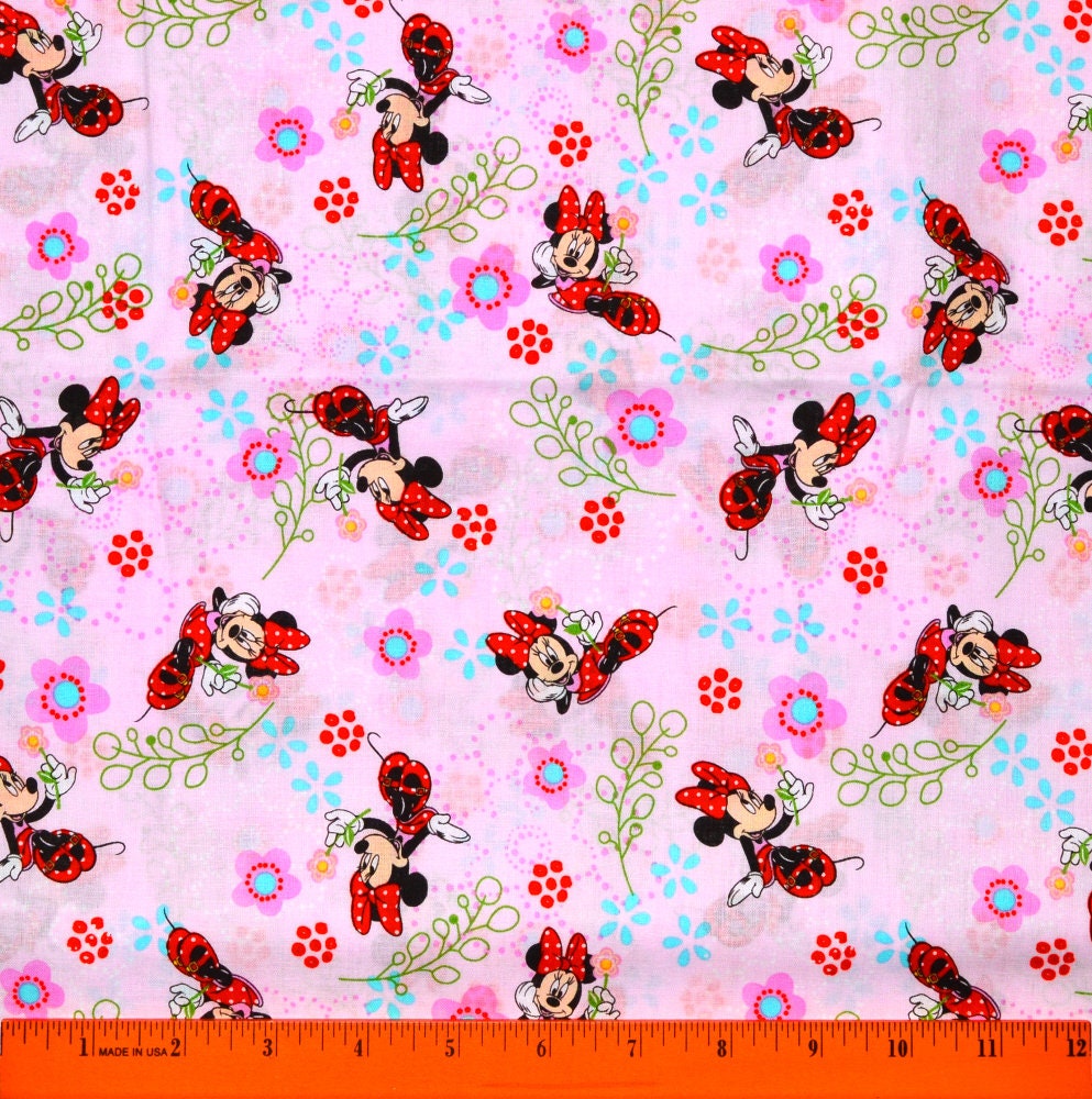MINNIE MOUSE FABRIC Sold By The Half Yard For Sewing | Etsy