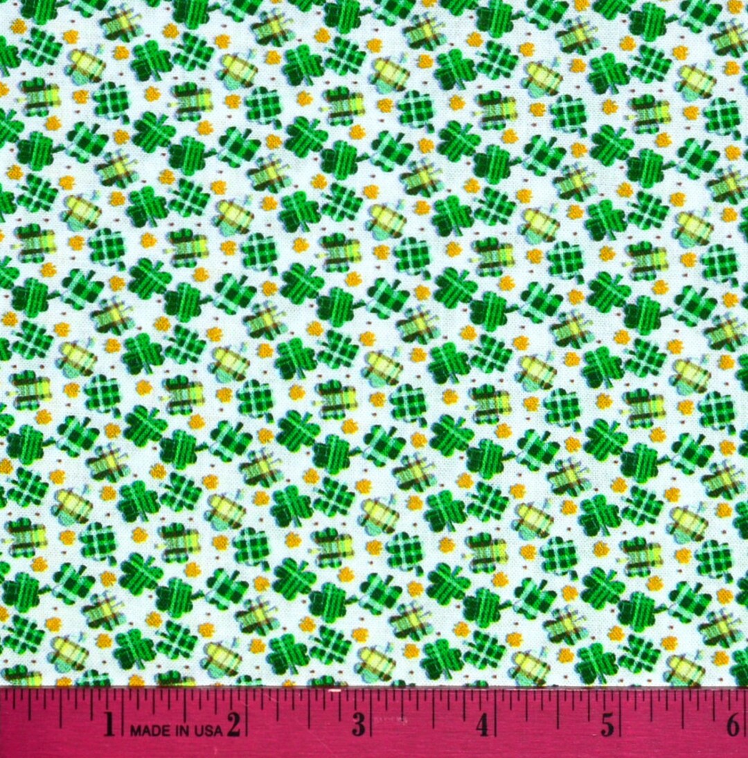 MINI SHAMROCKS FABRIC | Sold by the Half Yard! Continuous Cut! | 100% ...