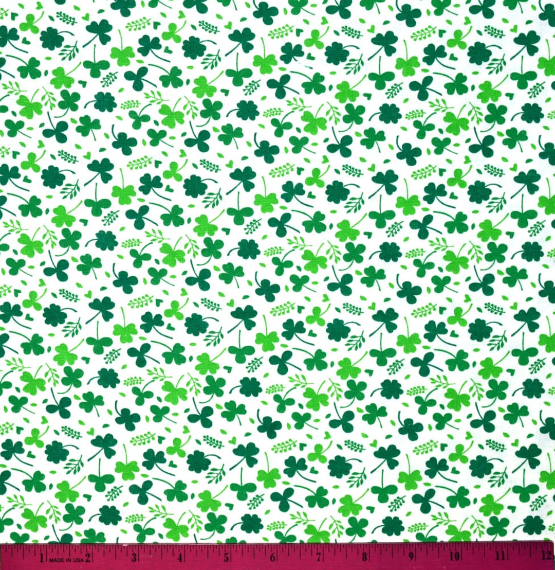MINI SHAMROCKS FABRIC | Sold by the Half Yard! Continuous Cut! | 100% ...
