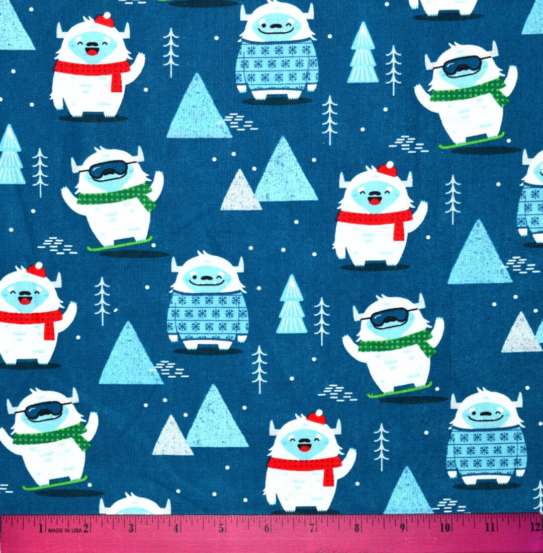 CHRISTMAS YETI FABRIC | Sold by the Half Yard! | Continuous Cut! | 100% ...