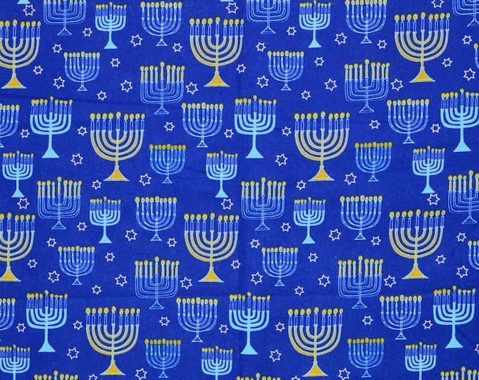CHANUKAH HANUKKAH FABRIC Sold by the Half Yard Continuous Cut 100% ...