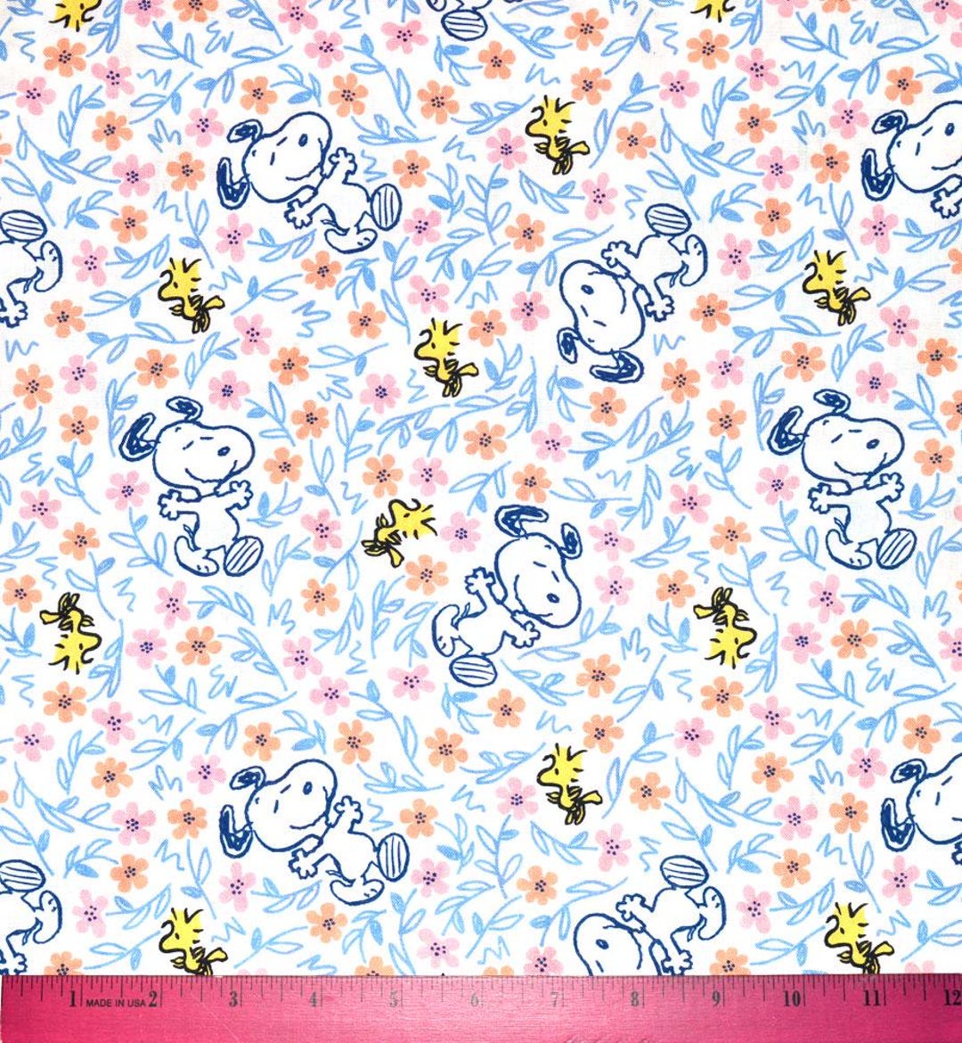 SNOOPY PEANUTS FABRIC | Sold by the Half Yard! | Continuous Cut! | 100% ...