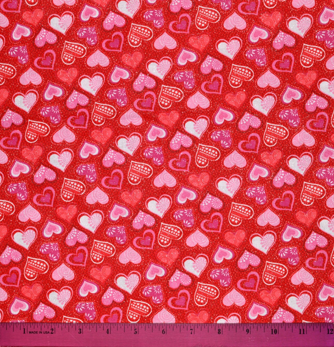 VALENTINE DAY FABRIC | Sparkles! | Sold by the Half Yard! | Continuous ...