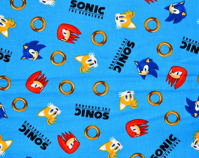 Sale!!! SONIC the HEDGEHOG FABRIC | Sold by the Half Yard! Continuous ...