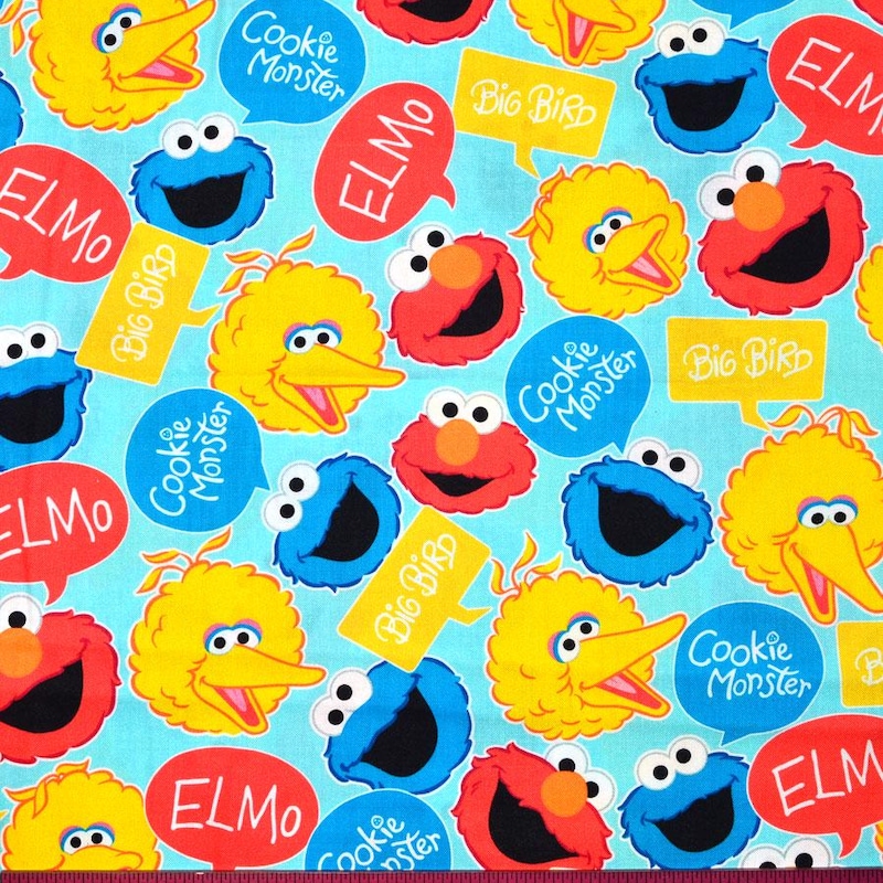 Cotton Sesame Street Fabric - Etsy