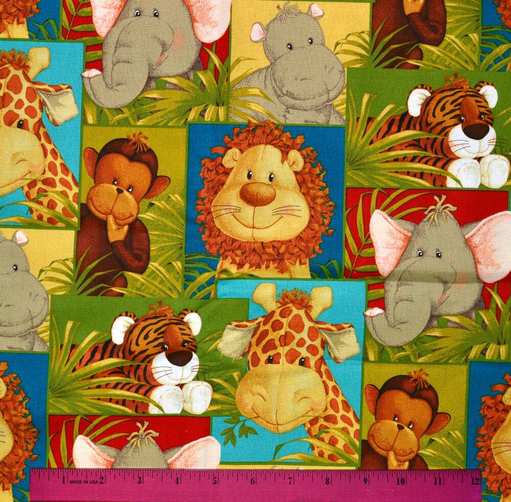 JUNGLE BABIES FABRIC Sold by the Half Yard for Sewing | Etsy