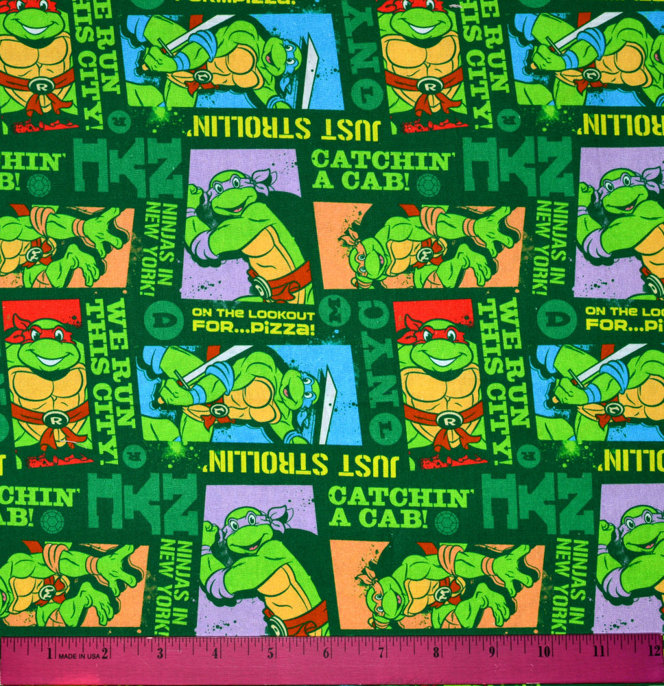 Teenage Mutant NINJA TURTLES FABRIC Sold by the Half Yard | Etsy