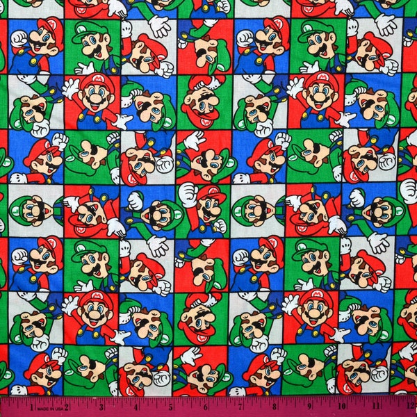 Super Mario Fabric by the Yard - Etsy