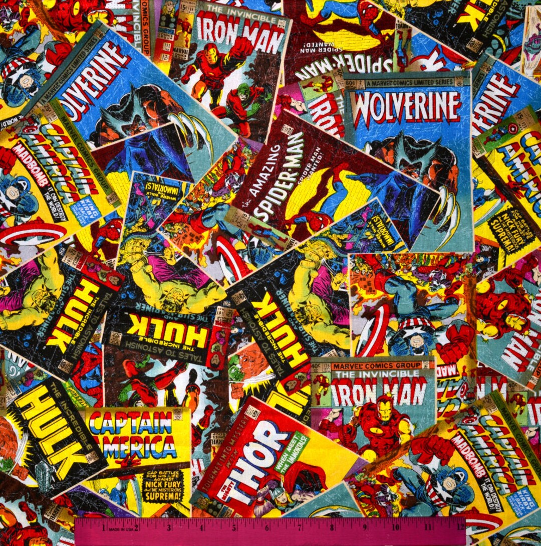 Sale!! MARVEL COMICS FABRIC | Sold by the Half Yard! | Continuous Cut ...