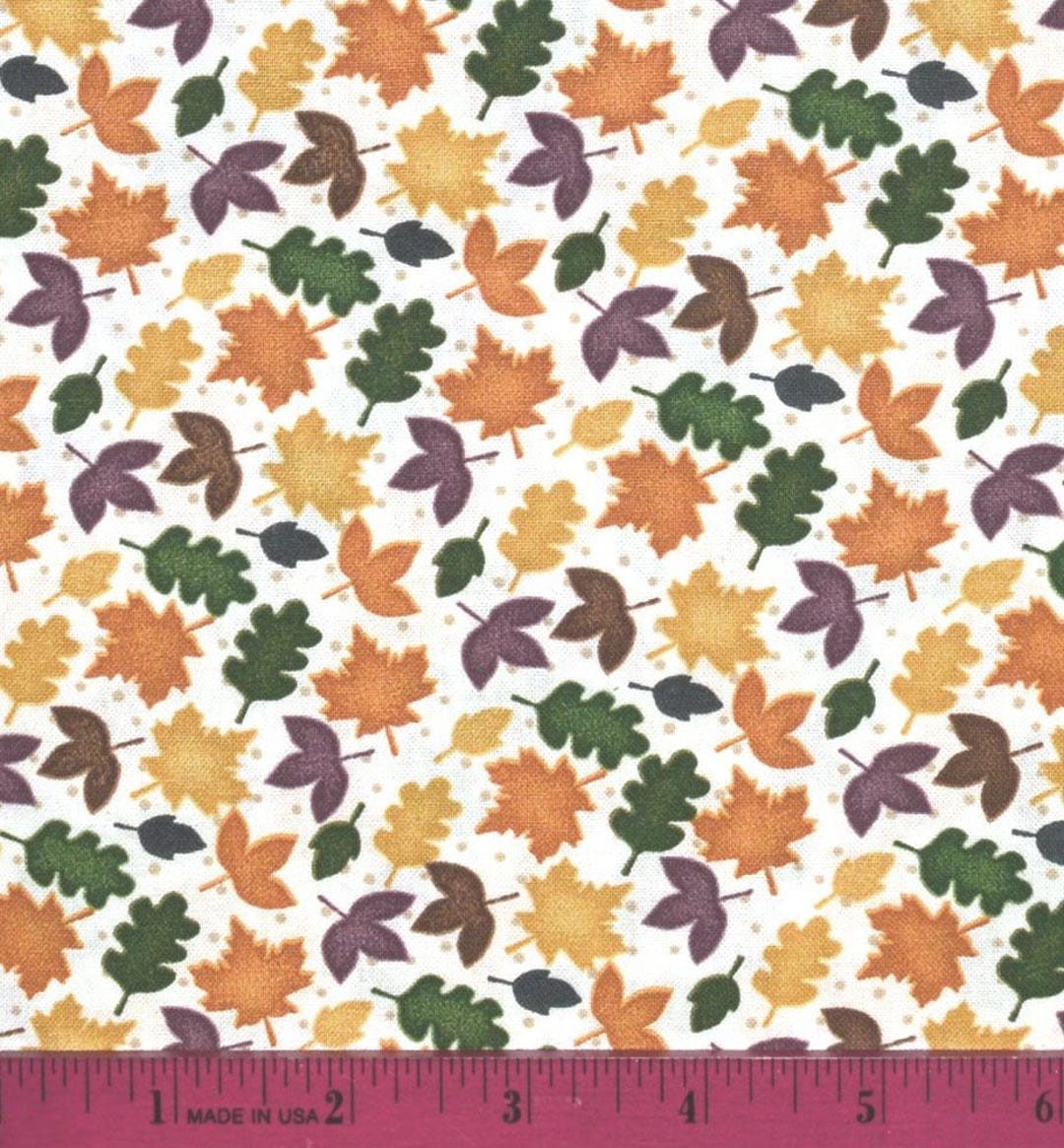 AUTUMN LEAVES FABRIC | Sold by the Half Yard! | Continuous Cut! | 100% ...