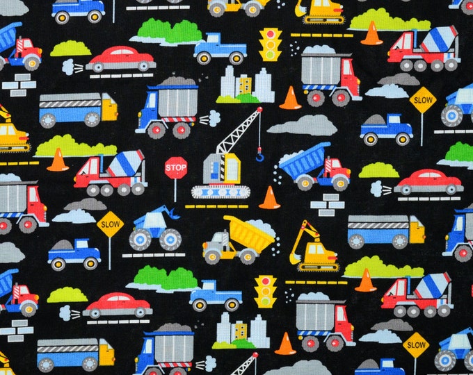 CARS TRUCKS FABRIC | Sold by the Half Yard! | Continuous Cut! | 100% ...