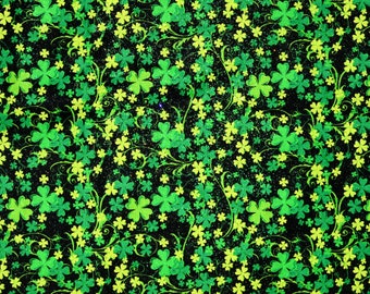 GREEN SHAMROCK FABRIC | Sparkles! | Sold by the Half Yard! Continuous ...