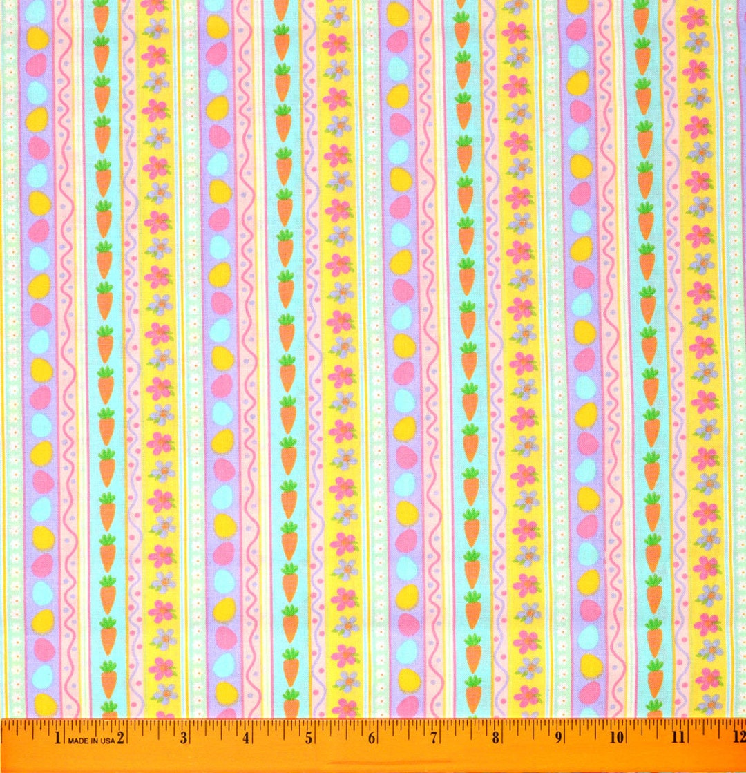 EASTER STRIPES FABRIC Sold by the Half Yard Continuous Cut 100% ...
